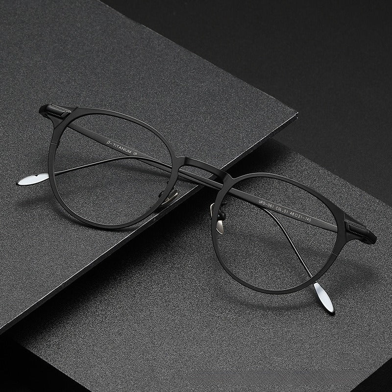 North Ultra-light Pure Titanium Vintage Round Eyeglasses Frame – Charmoo