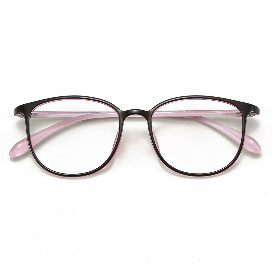 Korean version TR90 ultra-light plain glasses frame female square circle myopia matching degree ...
