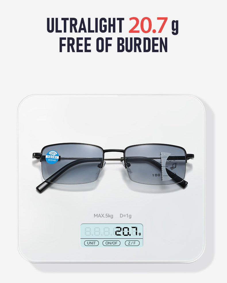 Ultra- Light Titanium Tinted Photochromic Multifocal Progressive Readi ...