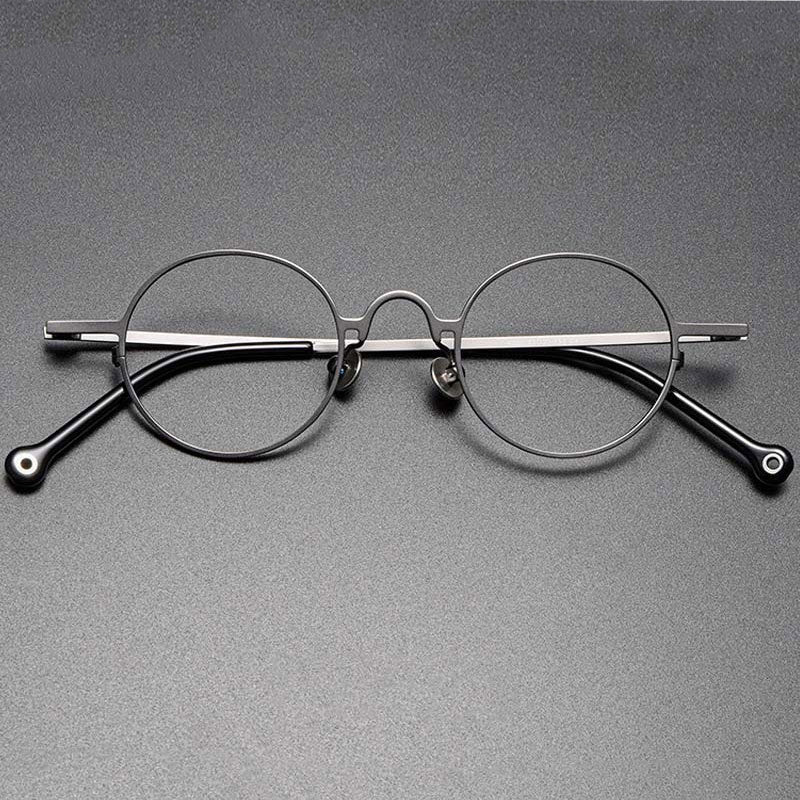 Briar Titanium Vintage Round Eyeglasses Frames – Charmoo