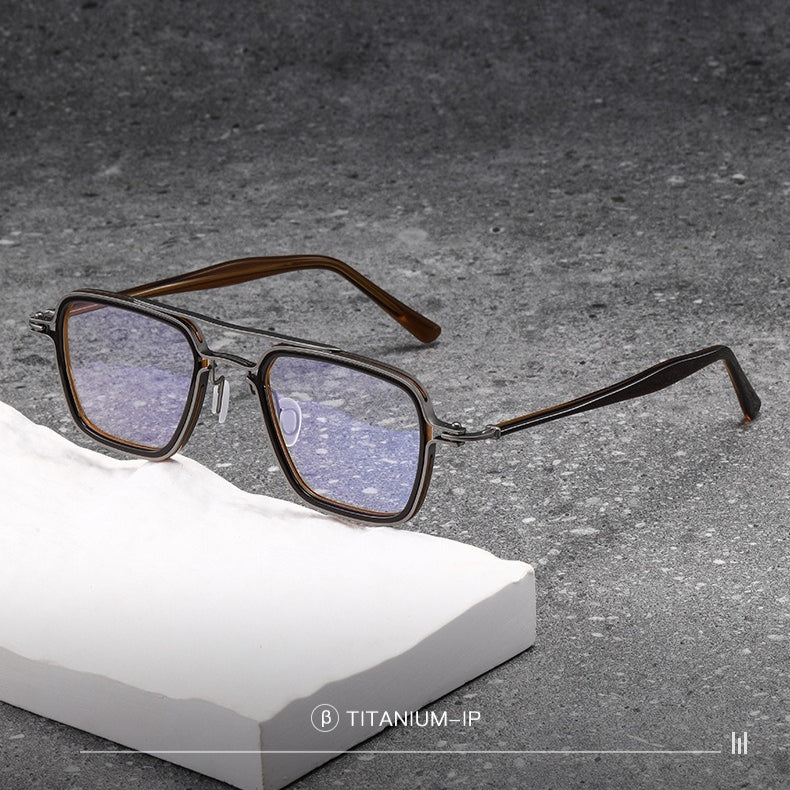 Platte Vintage Polygonal Titanium Glasses Frame – Charmoo