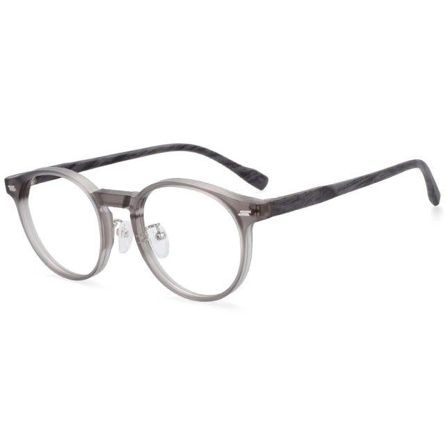 Freda Retro Round Wood Grain Leg Glasses Frame – Charmoo